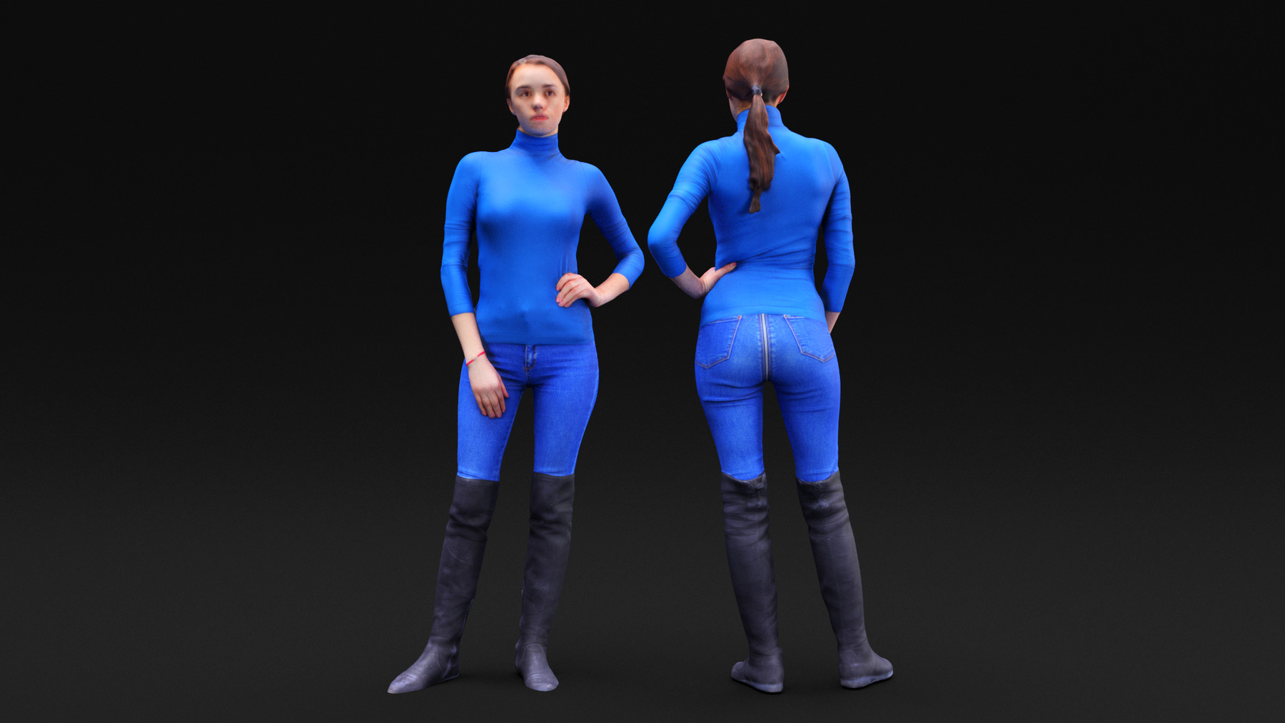 ArtStation - Woman in blue jeans | Game Assets