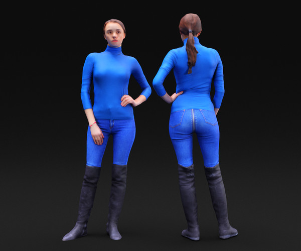ArtStation - Woman in blue jeans | Game Assets