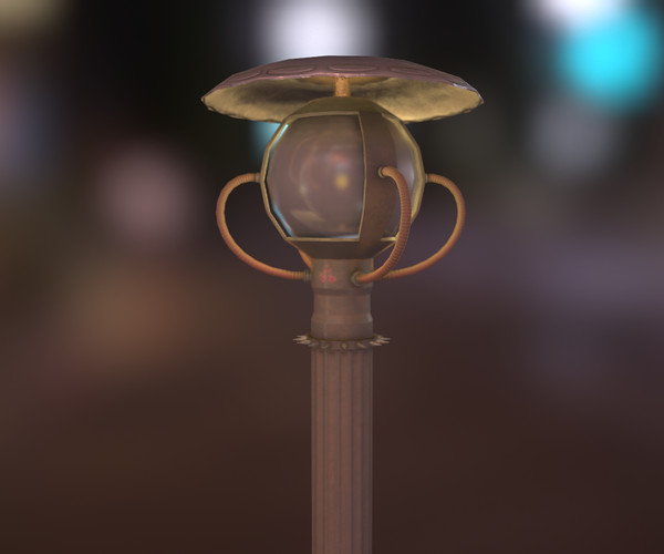 ArtStation - Cyberpunk - sci-fi street light Low-poly 3D model | Game ...