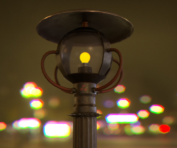 ArtStation - Cyberpunk - sci-fi street light Low-poly 3D model | Game ...