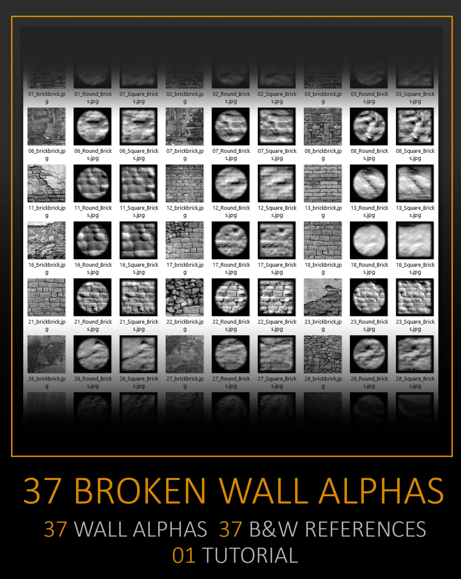 ArtStation - Broken Wall Alphas + Tutorial + References | Brushes