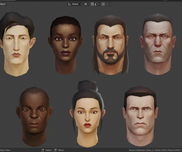 ArtStation - Low poly heads+textures | Game Assets