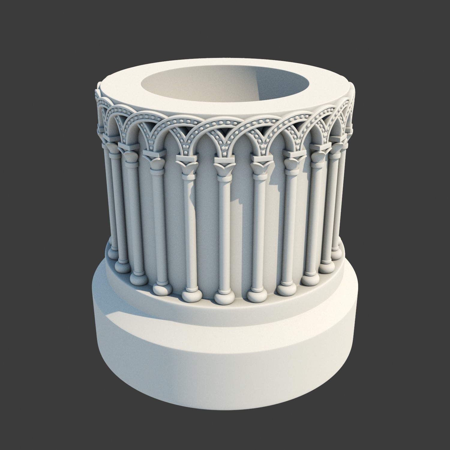 ArtStation - Church Furniture - Stone Baptismal Font 01