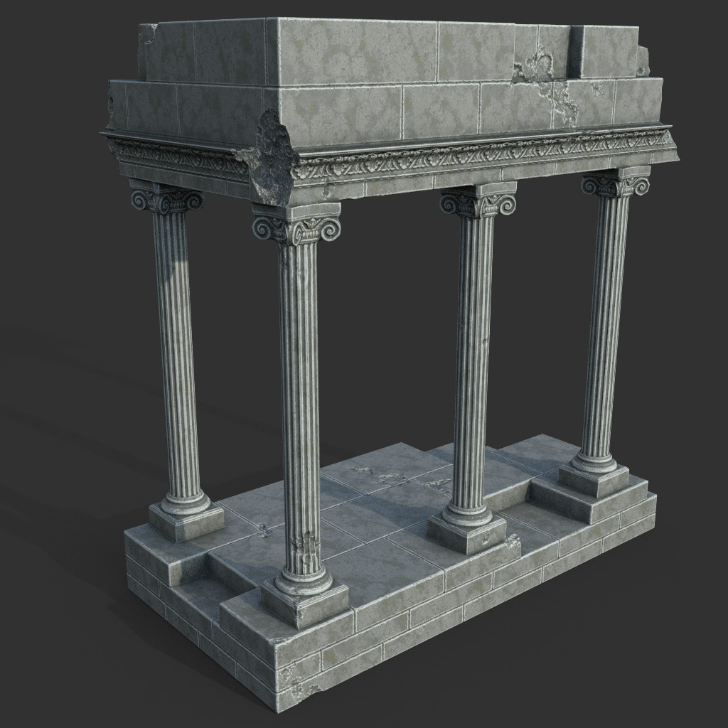 ArtStation - Low poly Ancient Roman Ruin Construction Pack 01 - White ...