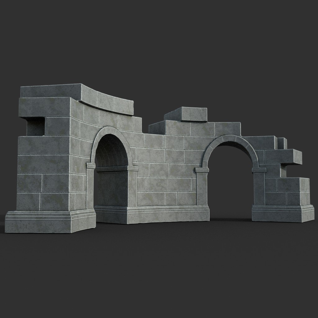ArtStation - Low poly Ancient Roman Ruin Construction Pack 01 - White ...