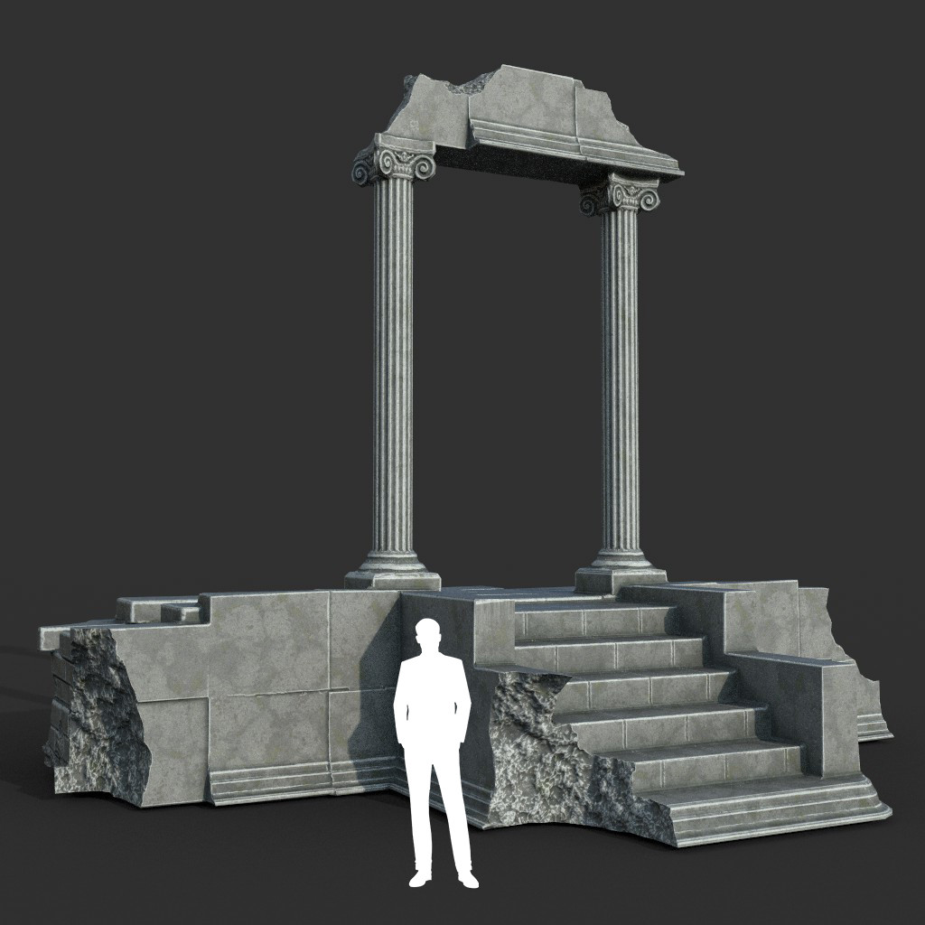 ArtStation - Low poly Ancient Roman Ruin Construction Pack 01 - White ...