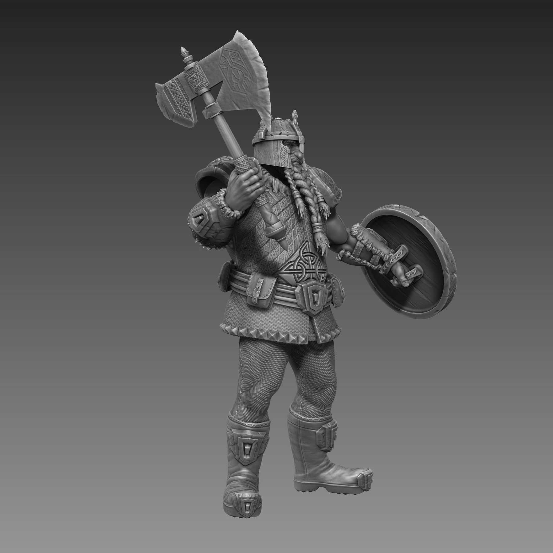 ArtStation - Dwarf Warrior 3D Print Ready - .ZPR, .OBJ, .STL files ...