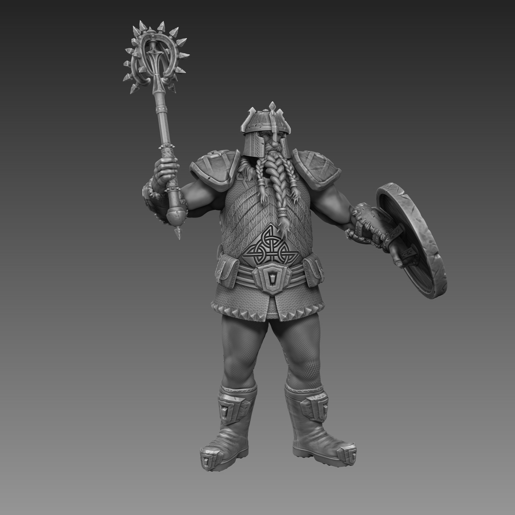 ArtStation - Dwarf Warrior 3D Print Ready - .ZPR, .OBJ, .STL files ...