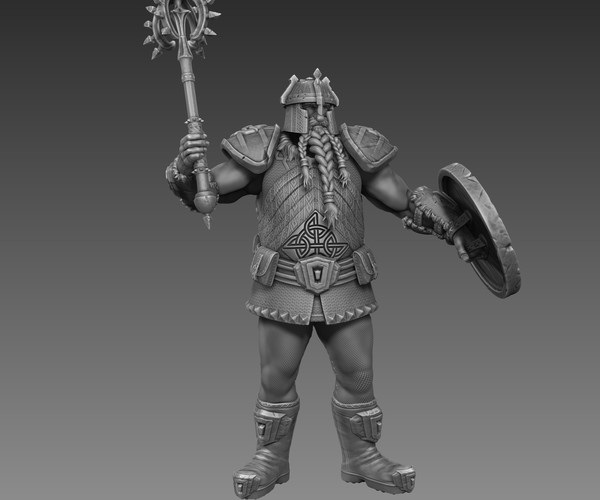 ArtStation - Dwarf Warrior 3D Print Ready - .ZPR, .OBJ, .STL files ...