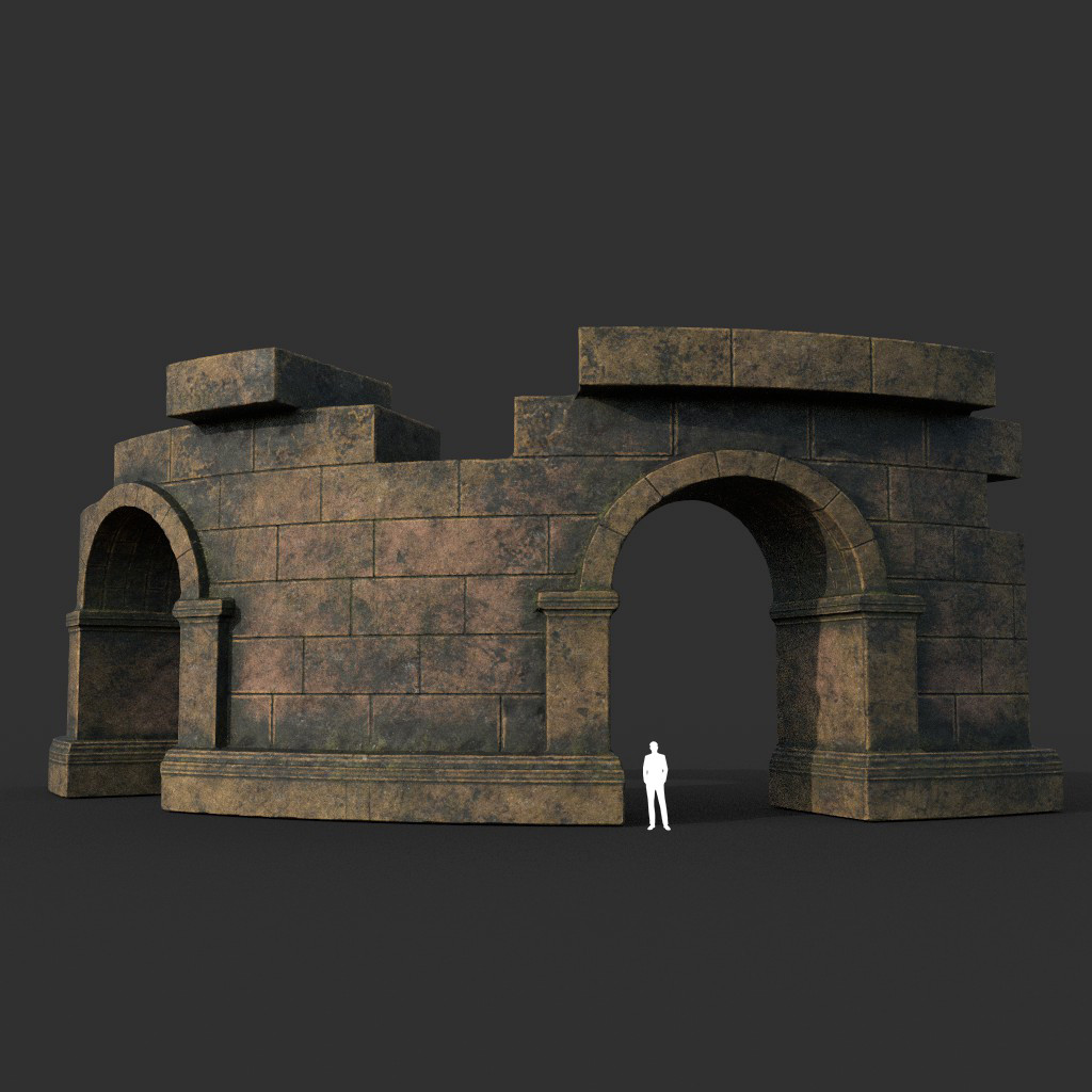 ArtStation - Low poly Ancient Roman Ruin Construction Pack 02 - Brown ...
