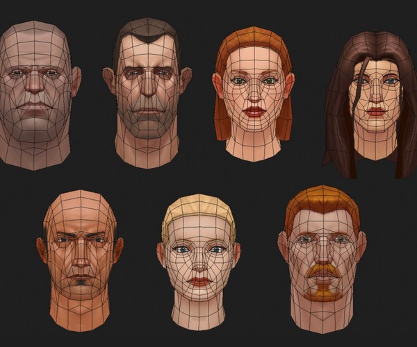 ArtStation - Low poly heads+textures 2 | Game Assets