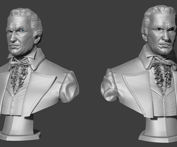 ArtStation - Vincent Price Bust 3D Print Ready - .ZPR, .OBJ, .STL files ...