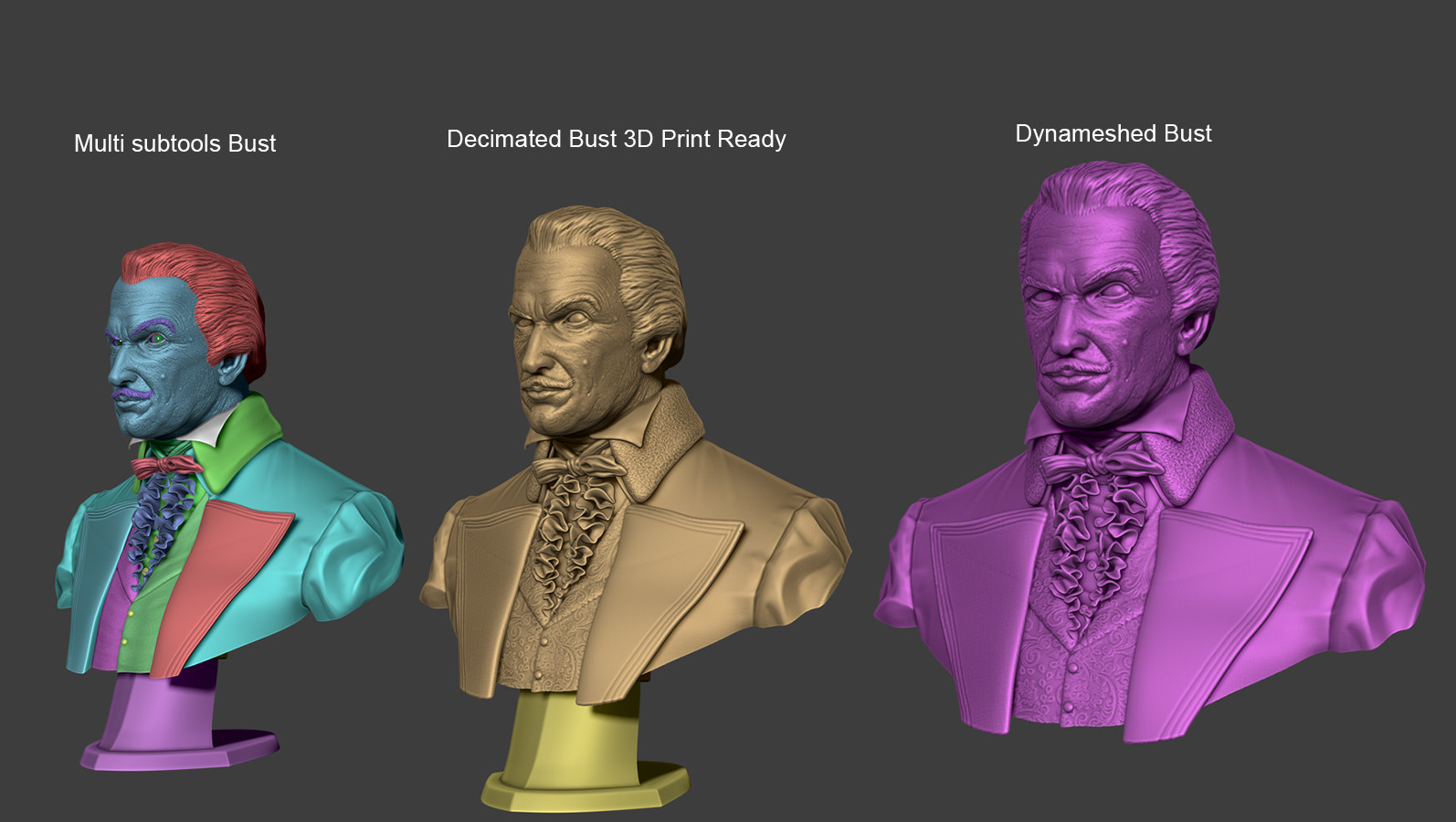 ArtStation - Vincent Price Bust 3D Print Ready - .ZPR, .OBJ, .STL files ...