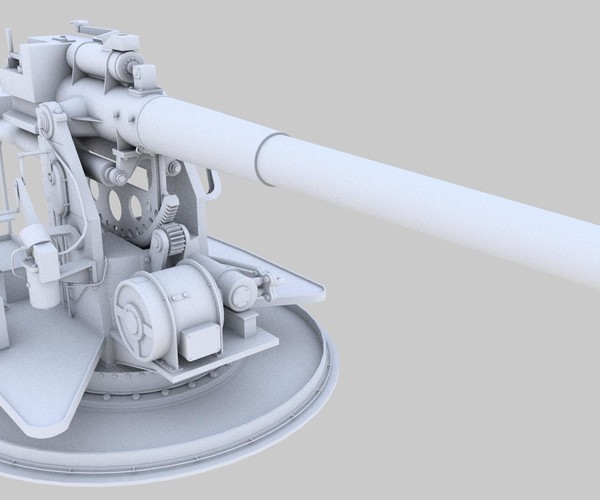 ArtStation - QF 120mm Mk VIII naval gun | Game Assets