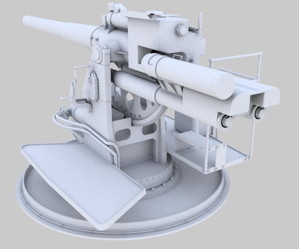 ArtStation - QF 120mm Mk VIII naval gun | Game Assets