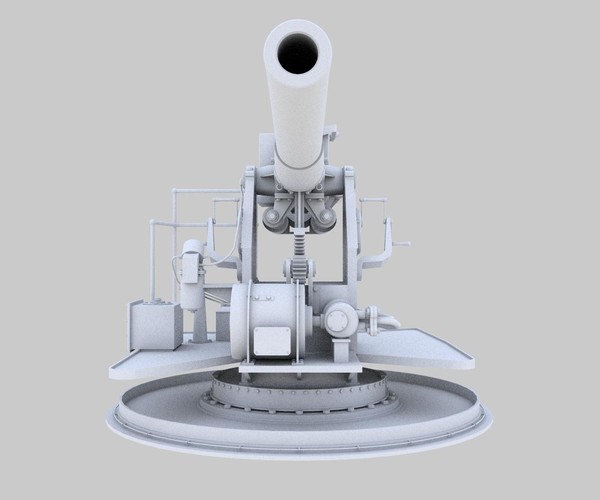 ArtStation - QF 120mm Mk VIII naval gun | Game Assets