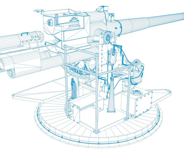 ArtStation - QF 120mm Mk VIII naval gun | Game Assets