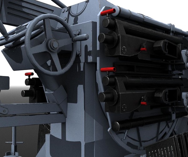 ArtStation - German 20mm Flak 38 Vierling | Game Assets