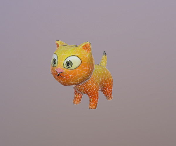 ArtStation - Low poly kit cat | Game Assets