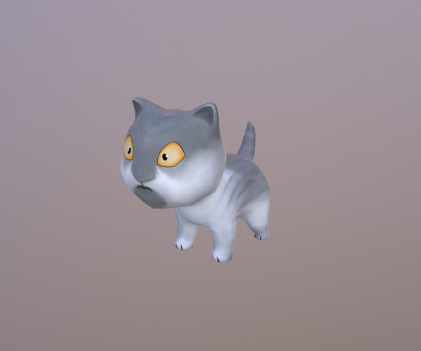 ArtStation - Low poly kit cat | Game Assets