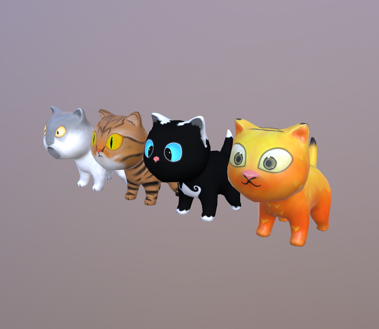 ArtStation - Low poly kit cat | Game Assets