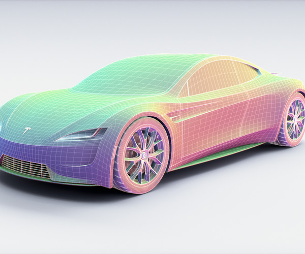 ArtStation - Tesla Roadster Exterior 3D Model | Resources