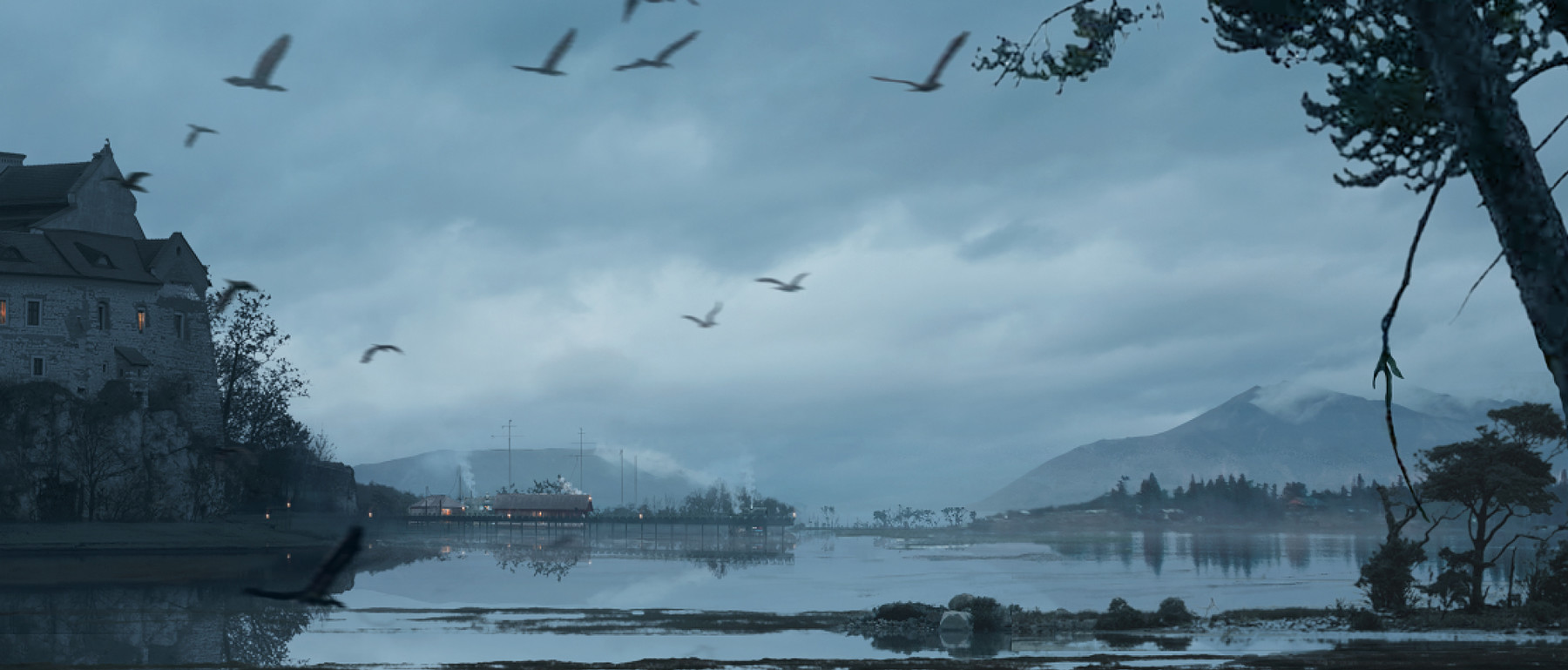 ArtStation - Matte Painting_Lake Castle | Tutorials