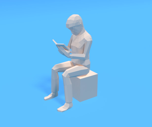 ArtStation - Low Poly Kid Reading a Book | Resources