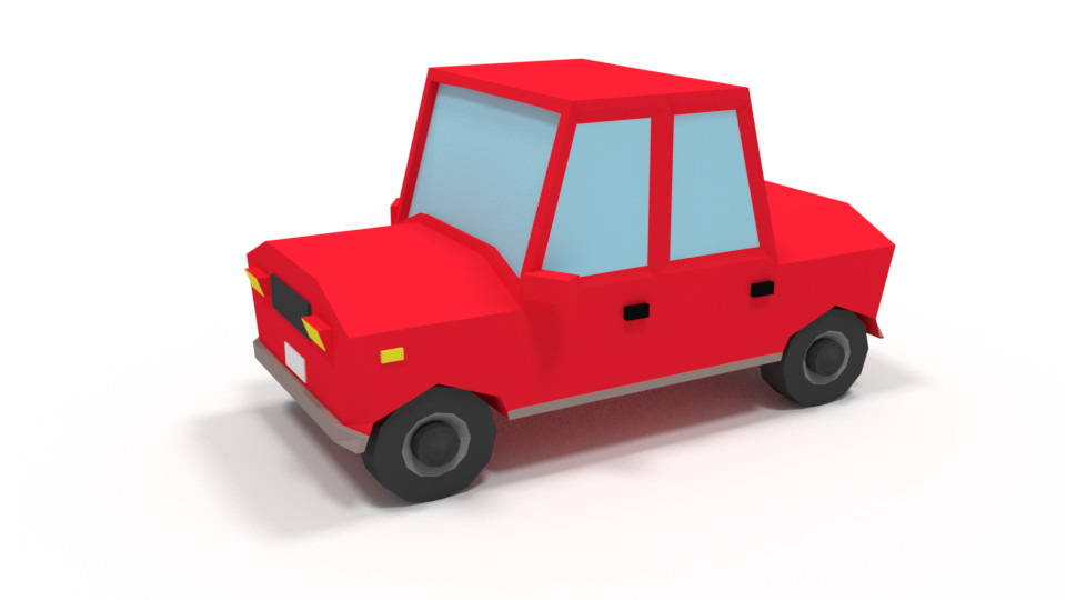 ArtStation - Low Poly Cartoon Car (red) | Resources