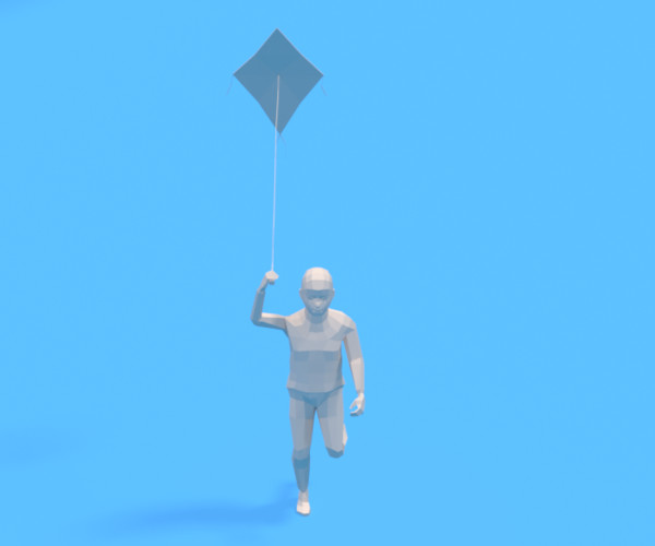 ArtStation - Low Poly Kid Running With a Kite | Resources