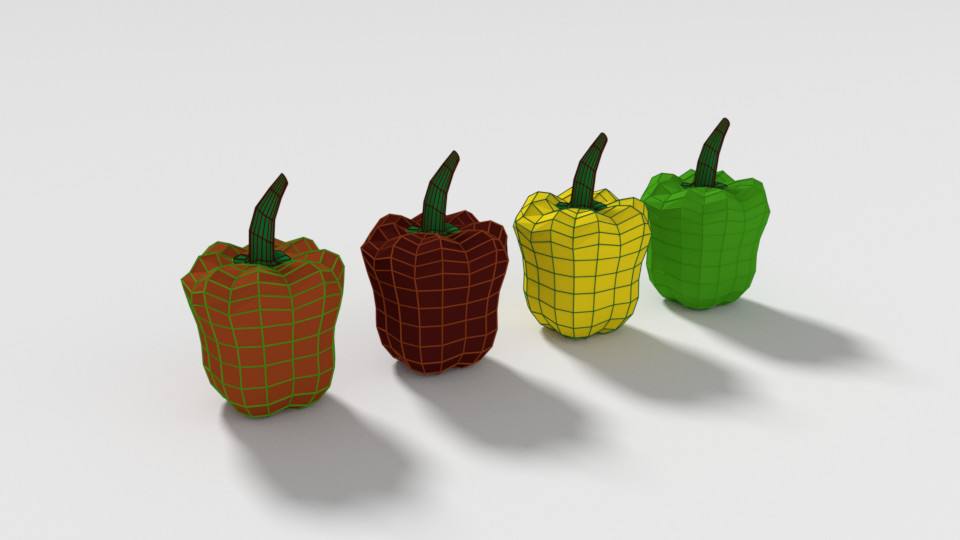 ArtStation - Low Poly Cartoon Peppers | Resources