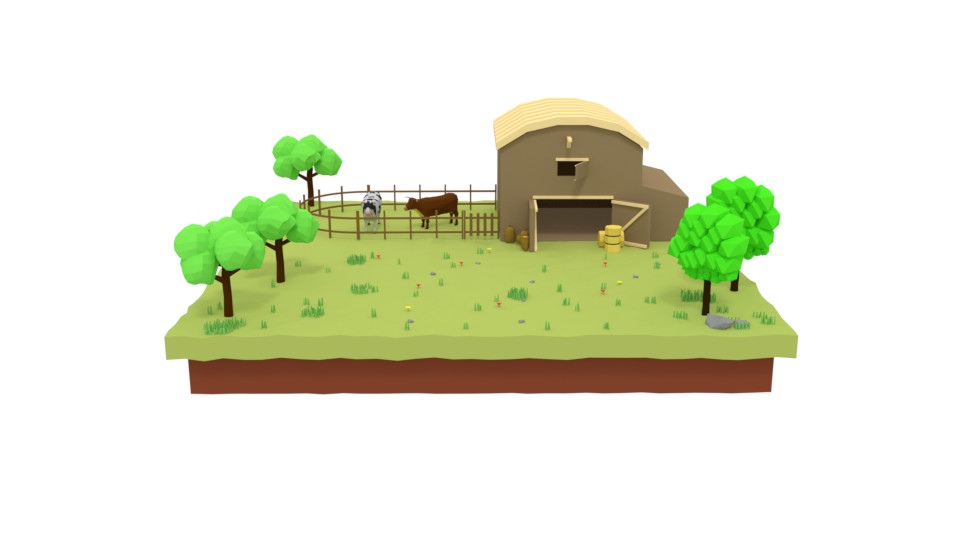 ArtStation - Low Poly Farm with Barn | Resources
