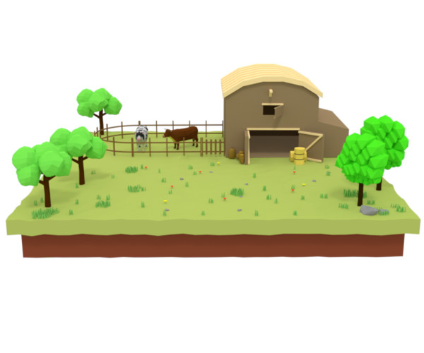 ArtStation - Low Poly Farm with Barn | Resources