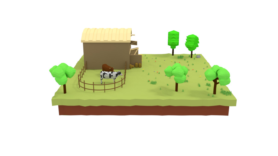 ArtStation - Low Poly Farm with Barn | Resources