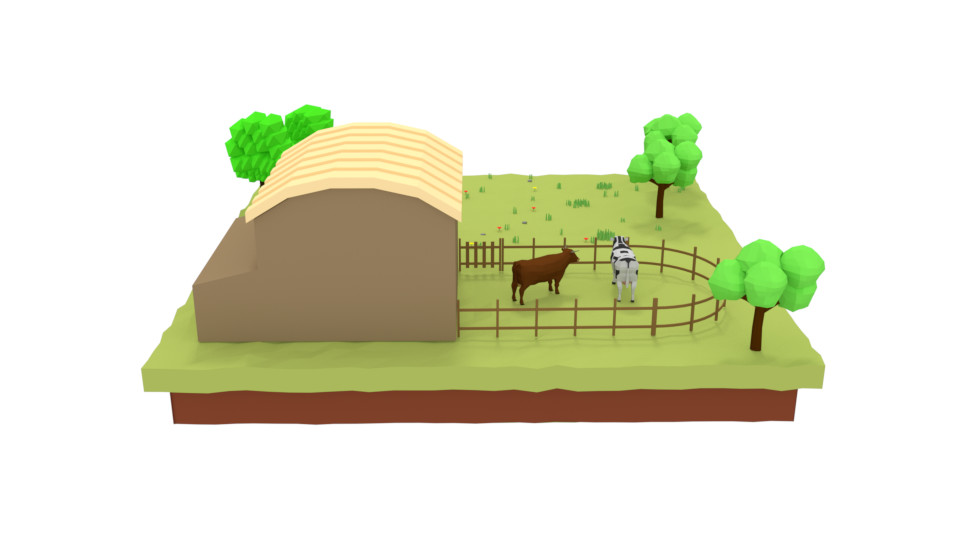 ArtStation - Low Poly Farm with Barn | Resources