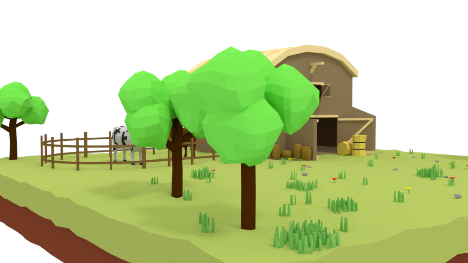 ArtStation - Low Poly Farm with Barn | Resources