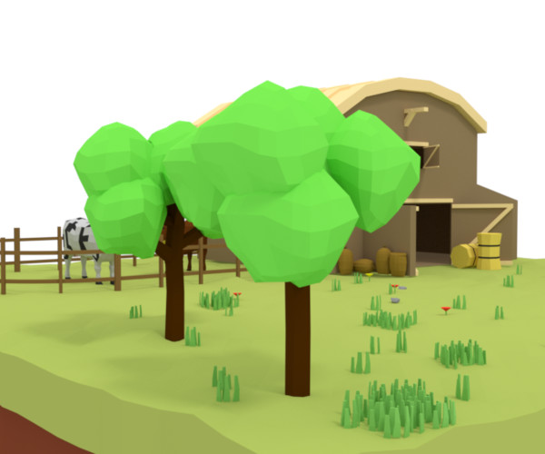 ArtStation - Low Poly Farm with Barn | Resources