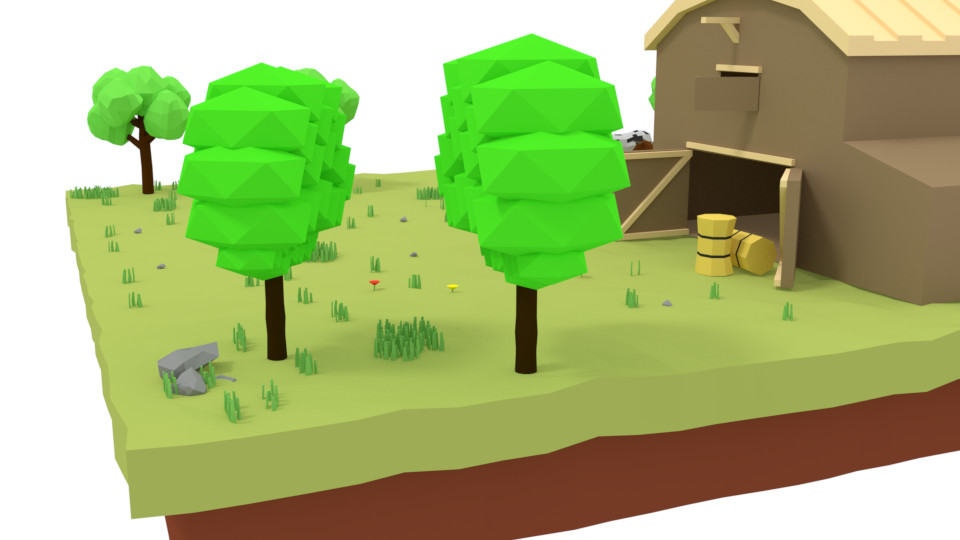 ArtStation - Low Poly Farm with Barn | Resources
