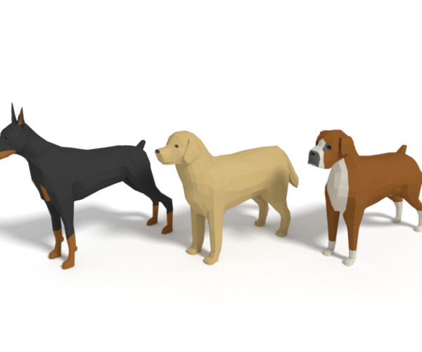 ArtStation - Low Poly Cartoon Dog Pack 3D Model Collection | Resources