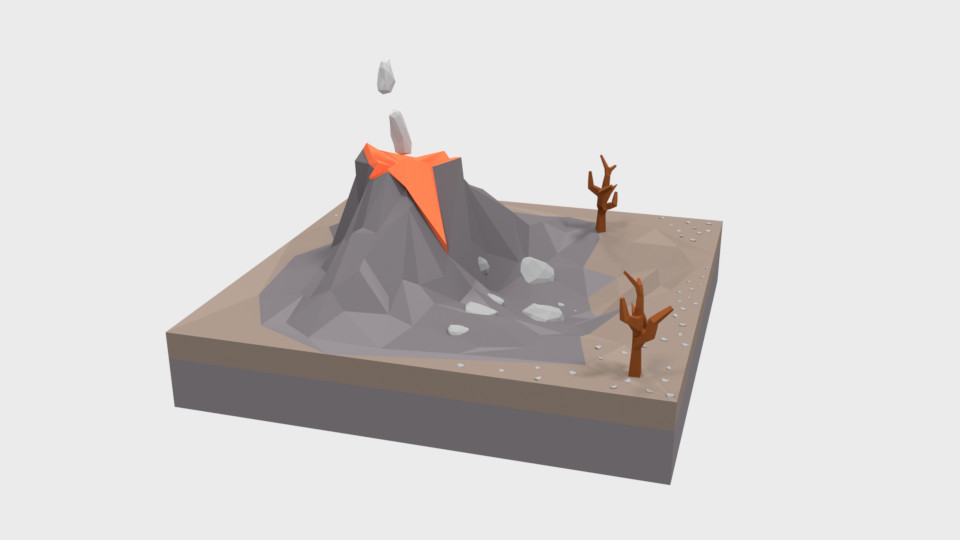 ArtStation - Low Poly Cartoon Volcano Scene | Resources
