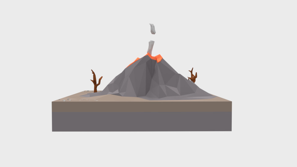 ArtStation - Low Poly Cartoon Volcano Scene | Resources