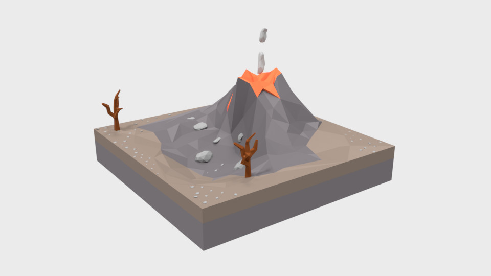 ArtStation - Low Poly Cartoon Volcano Scene | Resources