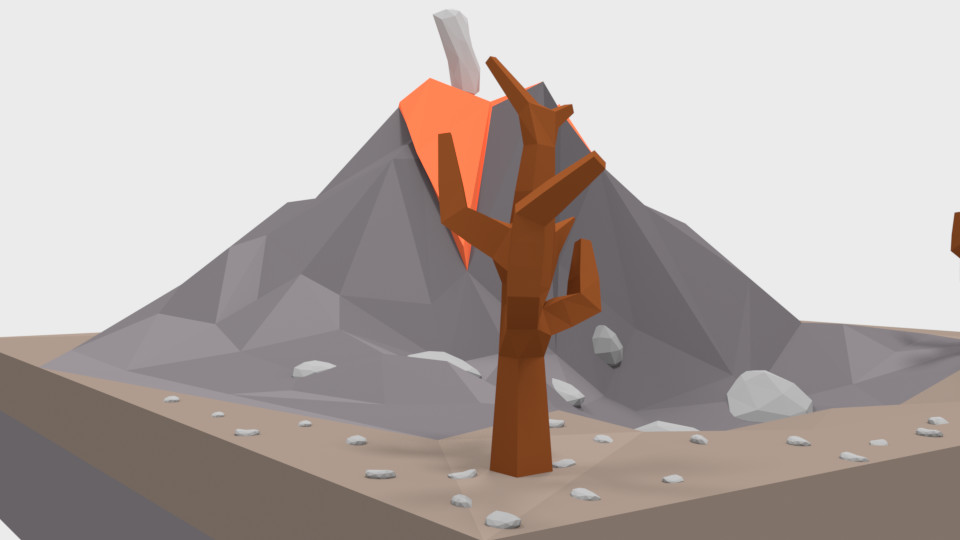 ArtStation - Low Poly Cartoon Volcano Scene | Resources