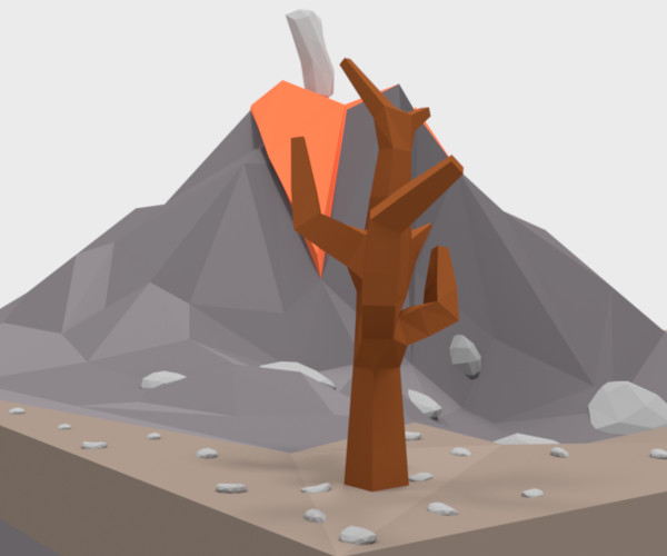 ArtStation - Low Poly Cartoon Volcano Scene | Resources