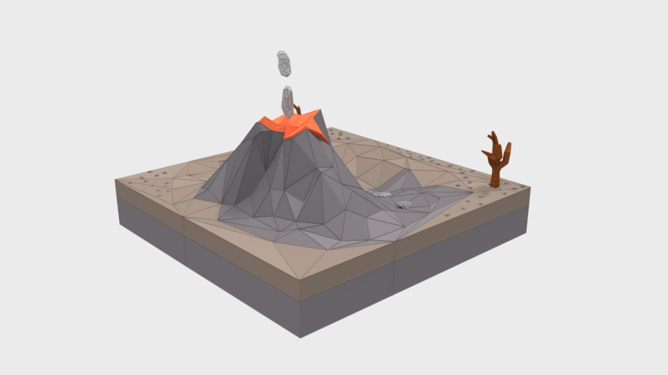 ArtStation - Low Poly Cartoon Volcano Scene | Resources
