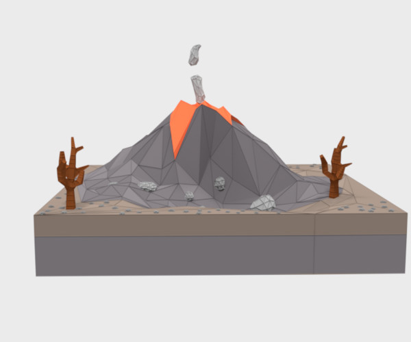 ArtStation - Low Poly Cartoon Volcano Scene | Resources