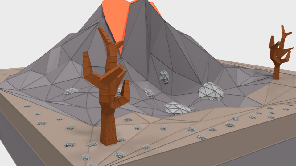 ArtStation - Low Poly Cartoon Volcano Scene | Resources