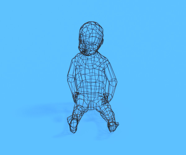 ArtStation - Low Poly Baby Sitting On The Floor | Resources