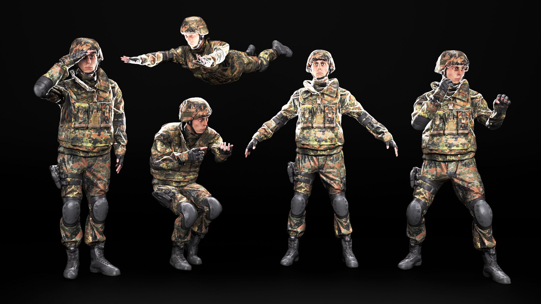 ArtStation - Animated soldier in Bundeswehr military uniform 12 | Game ...