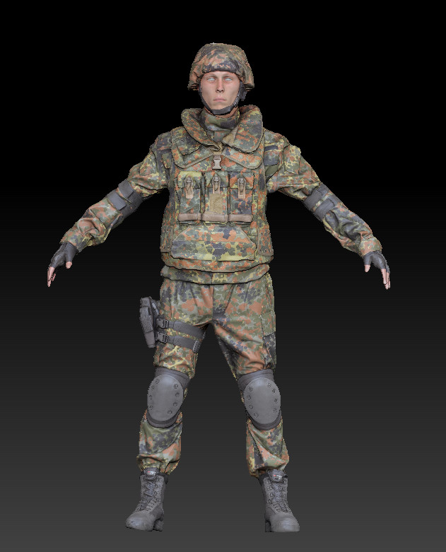 ArtStation - Animated soldier in Bundeswehr military uniform 12 | Game ...
